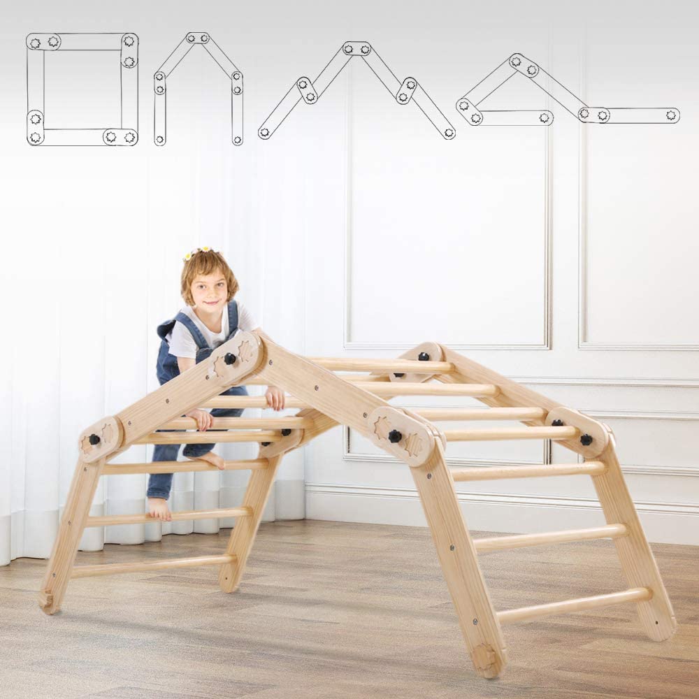 Dripex Wooden Climbing Triangle Ladder with Ramp – Dripex-Fun